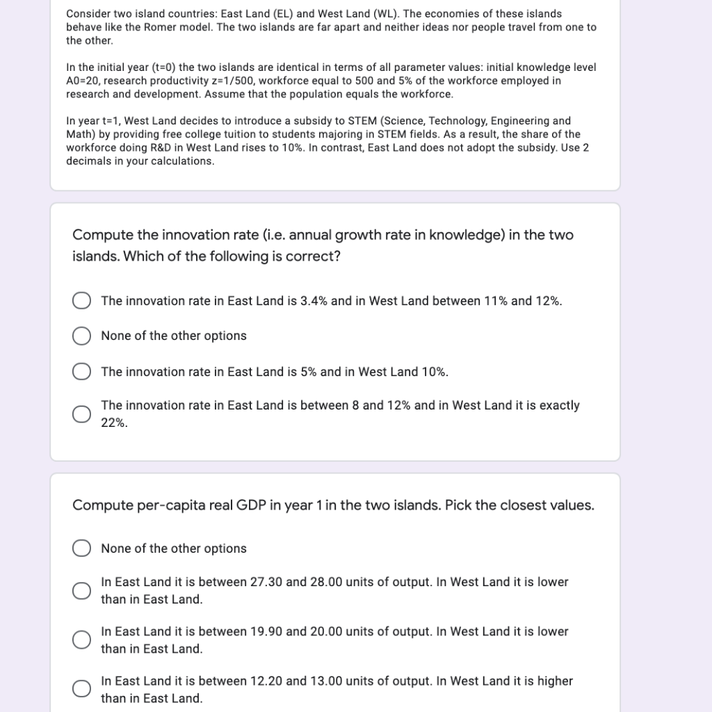 Solved Consider two island countries: East Land (EL) and | Chegg.com
