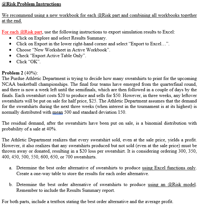 Solved Compile vour answers in Microsoft Excel and submit | Chegg.com