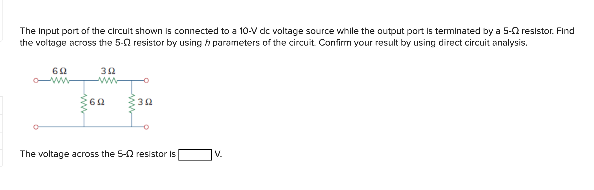 Solved The input port of the circuit shown is connected to a | Chegg.com