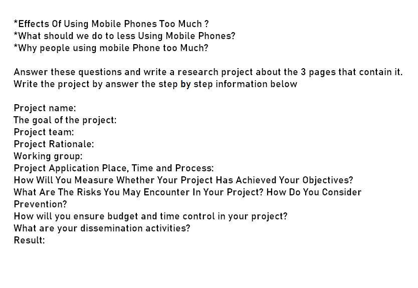 Solved *Effects Of Using Mobile Phones Too Much ? *What | Chegg.com