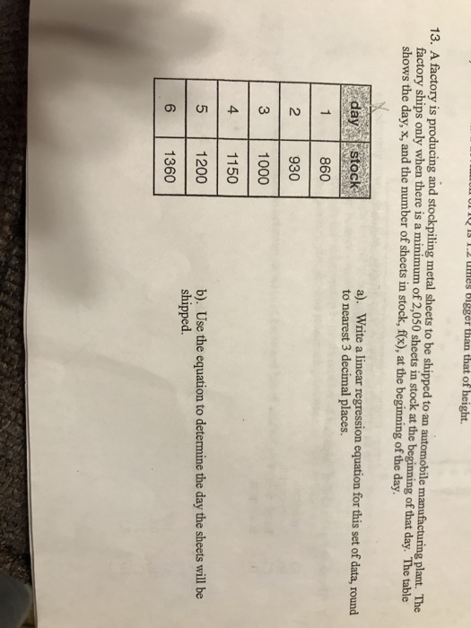Solved 1 2 UlHes blgger than that of height. 13. A factory | Chegg.com