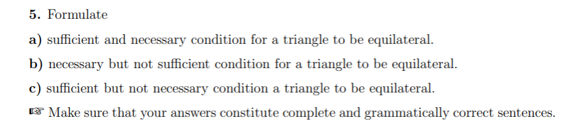 Solved 5. Formulate a) sufficient and necessary condition | Chegg.com