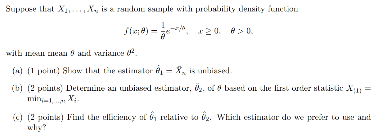 Solved Suppose that X1,…,Xn is a random sample with | Chegg.com