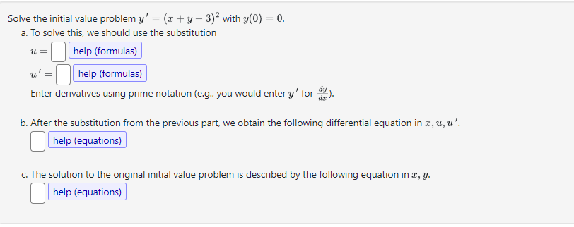Solved Solve the initial value problem y'=(x+y-3)2 ﻿with | Chegg.com