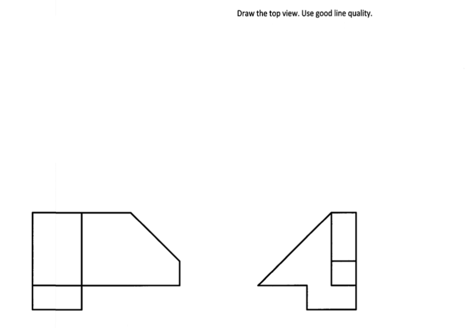 Solved Draw the top view. Use good line quality. 2 | Chegg.com