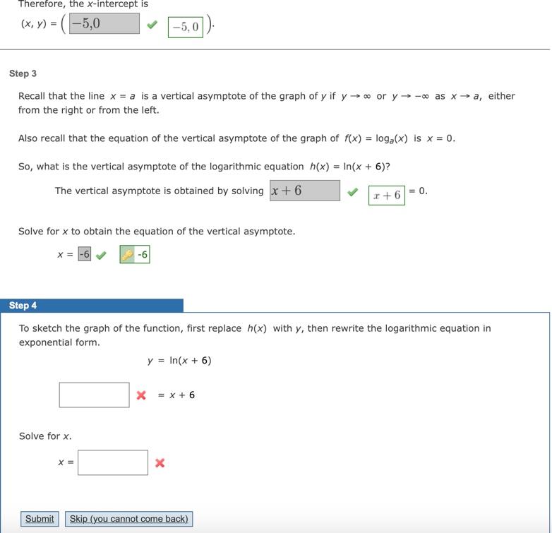 Solved Tutorial Exercise Find The Domain X Intercept And