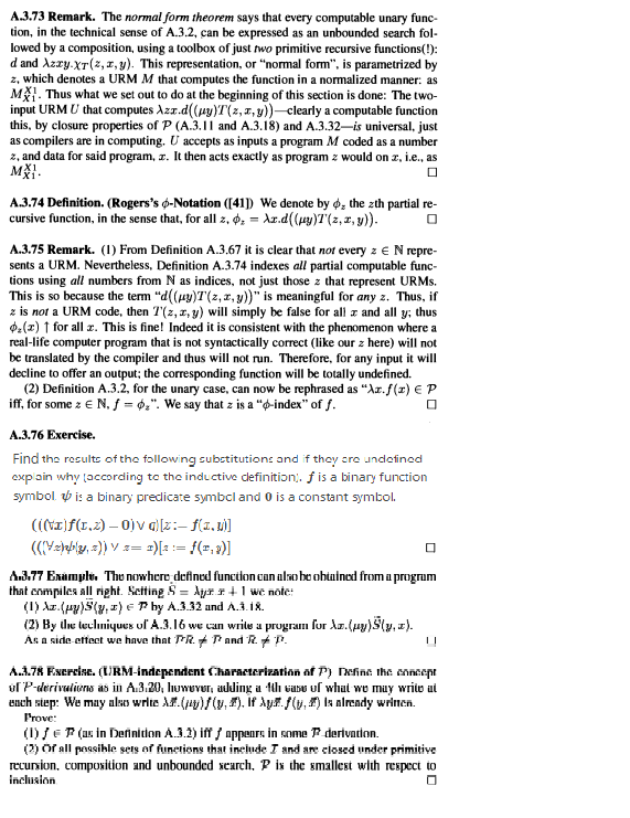 Solved A.3.73 Remark. The normal form theorem says that | Chegg.com