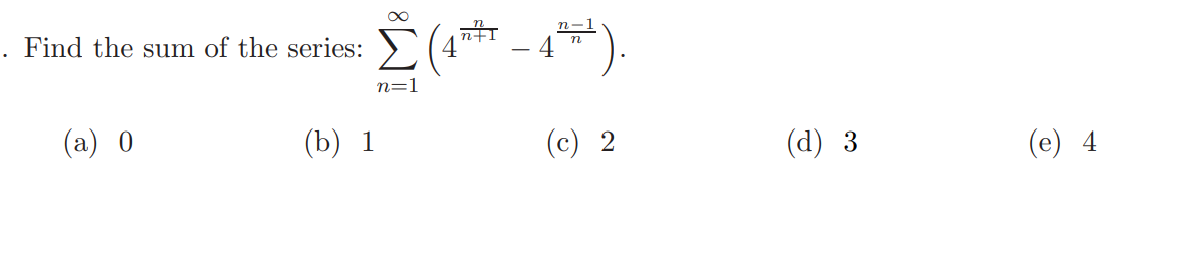Find the sum of ﻿the series: | Chegg.com