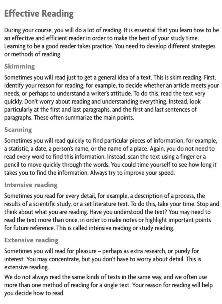 Effective Reading During your course, you will do a | Chegg.com