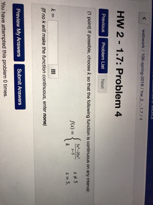Solved webwork 106-spring-2018 / hw 2 -1.7/4 HW 2 1.7: | Chegg.com Solved webwork 106-spring-2018 / hw 2 -1.7/4 HW 2 1.7: | Chegg.com