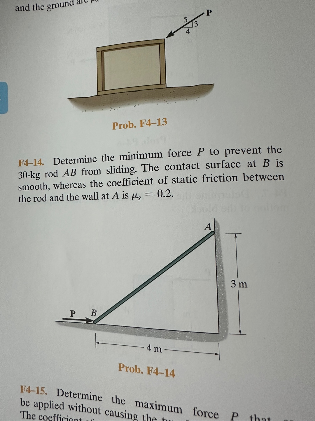 Solved F4 14 Determine The Minimum Force P To Prevent The