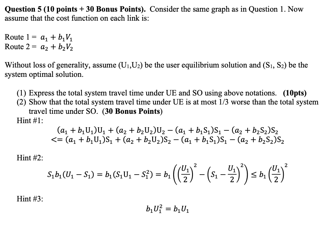 Question 5 (10 points +30 Bonus Points). Consider the | Chegg.com