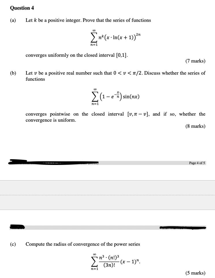 Solved Question 4 (a) Let k be a positive integer. Prove | Chegg.com