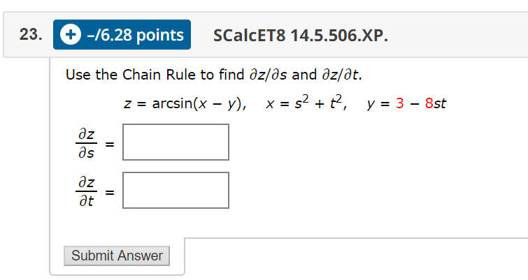Solved 23. + -16.28 points ScalcET8 14.5.506.XP. Use the | Chegg.com