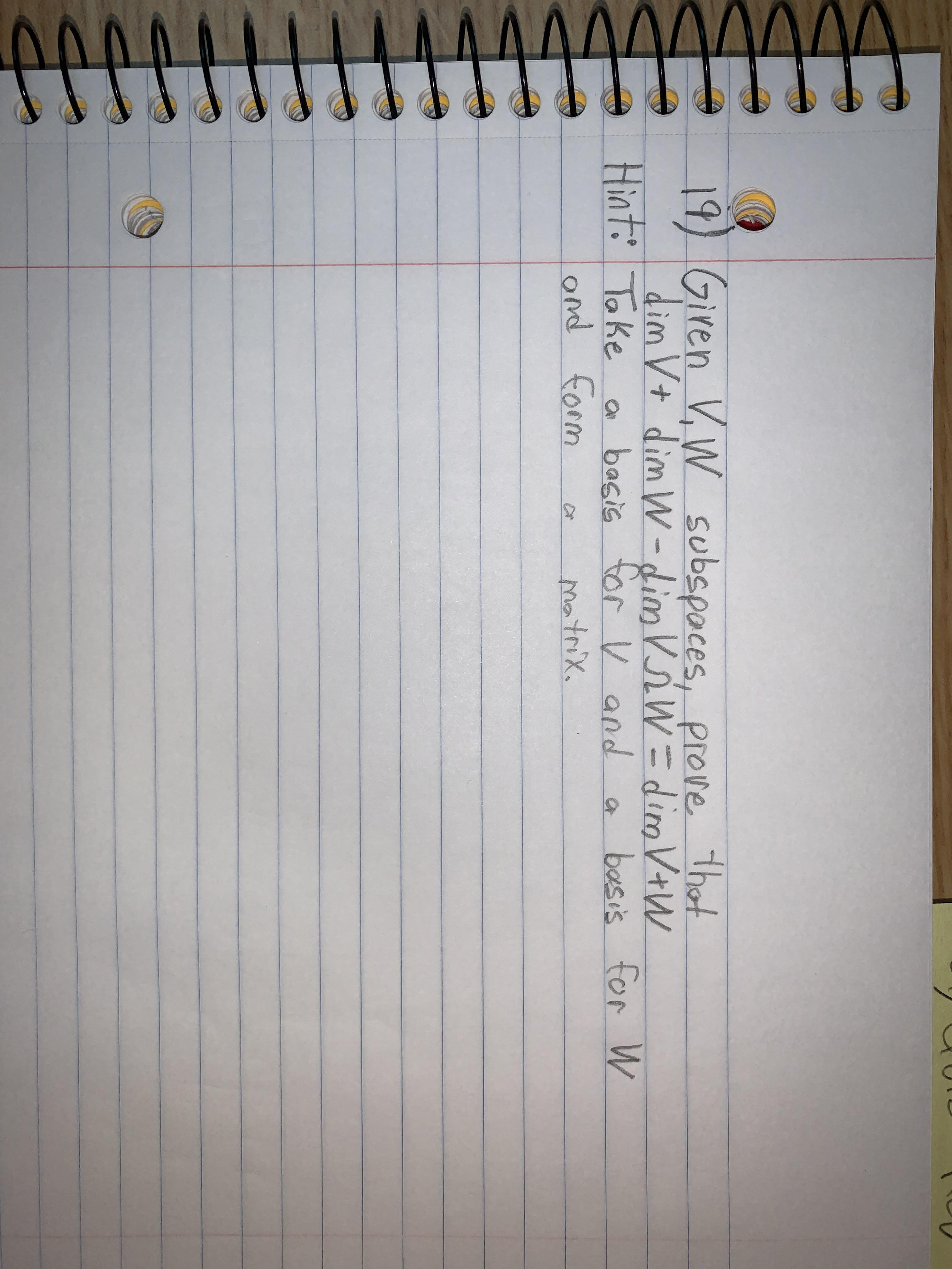 Solved 19) Given V,W subspaces, prove that | Chegg.com