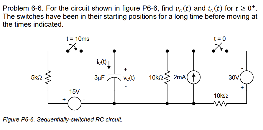 Solved Problem 6-6. For the circuit shown in figure P6-6, | Chegg.com