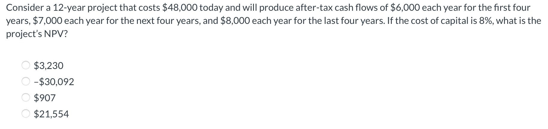 Solved Consider a 12-year project that costs $48,000 today | Chegg.com