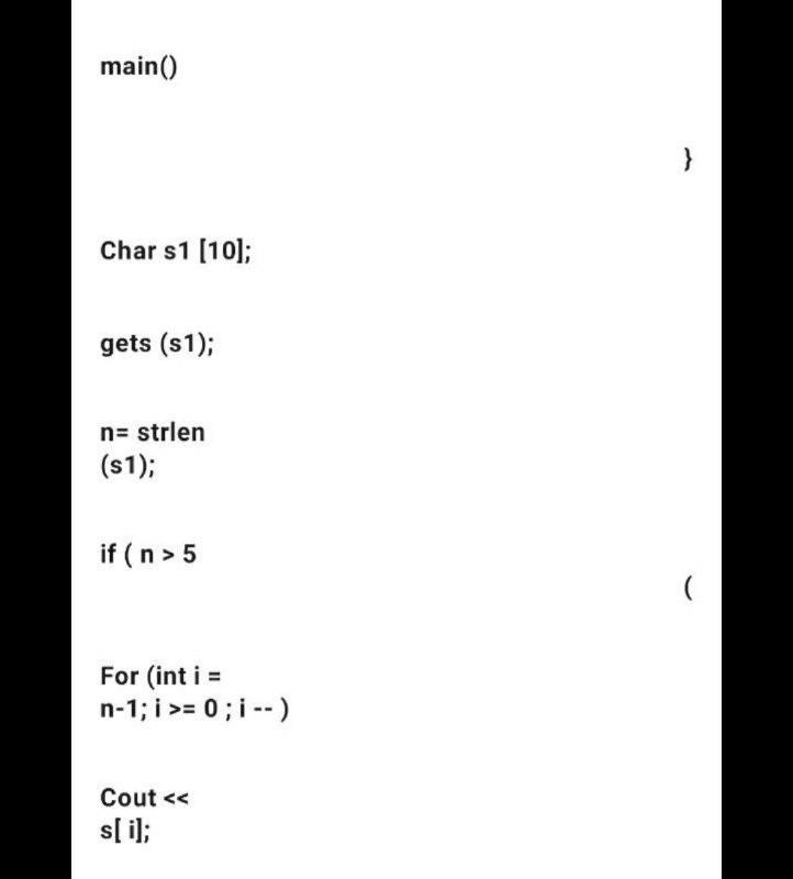 Solved main() } Char s1 (10]; gets (51); n= strlen (s1); if | Chegg.com