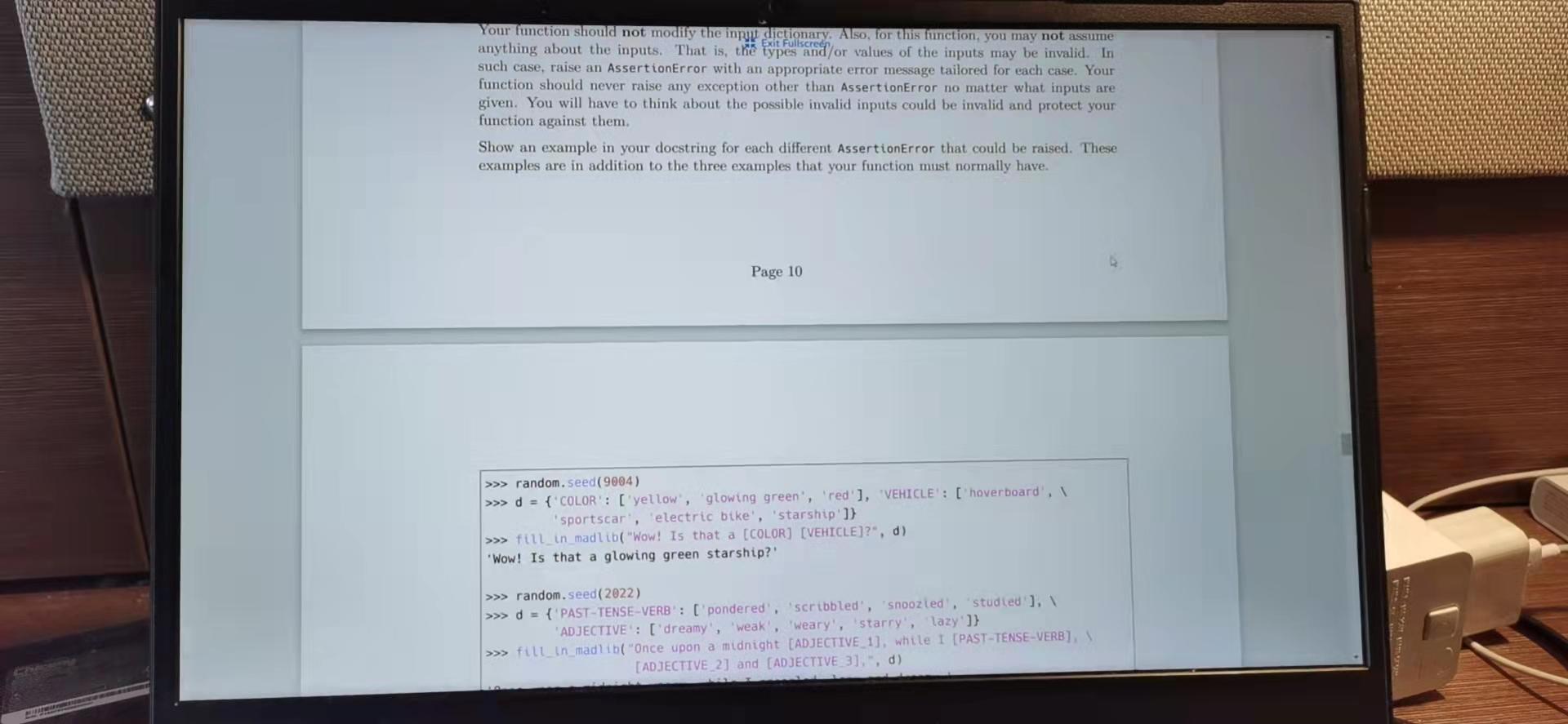 Solved die nott this ], ['one', is. ']] • fill_in_madlib: | Chegg.com