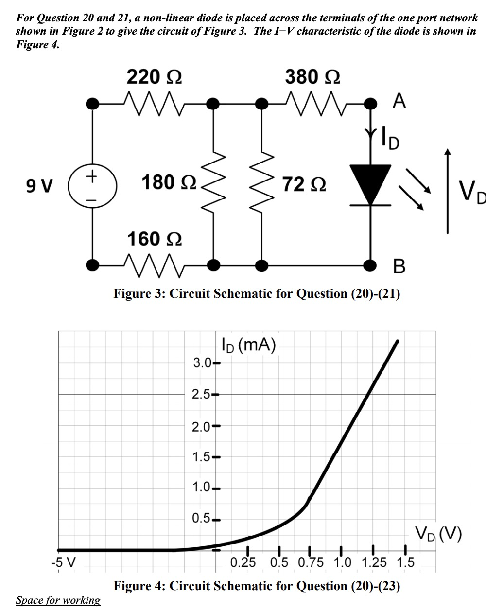 Solved For Question 20 and 21, a non-linear diode is placed | Chegg.com