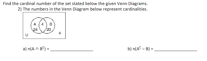 Solved Find the cardinal number of the set stated below the | Chegg.com