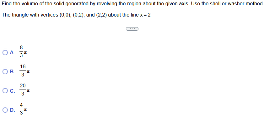 Solved Find the volume of the solid generated by revolving | Chegg.com