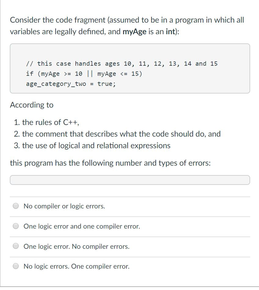 Solved Consider the code fragment (assumed to be in a | Chegg.com