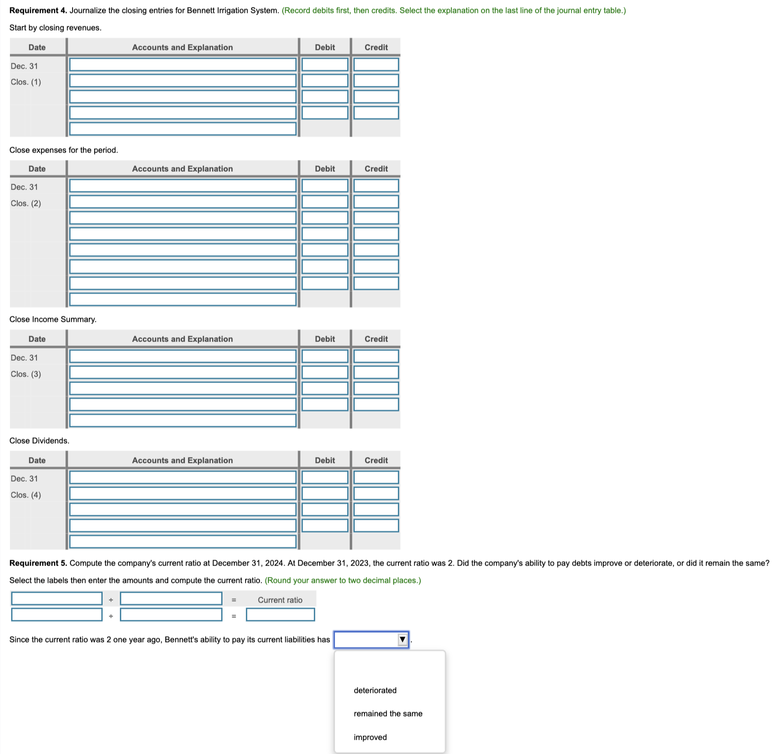 Solved Requirements 1. Prepare the company's income | Chegg.com