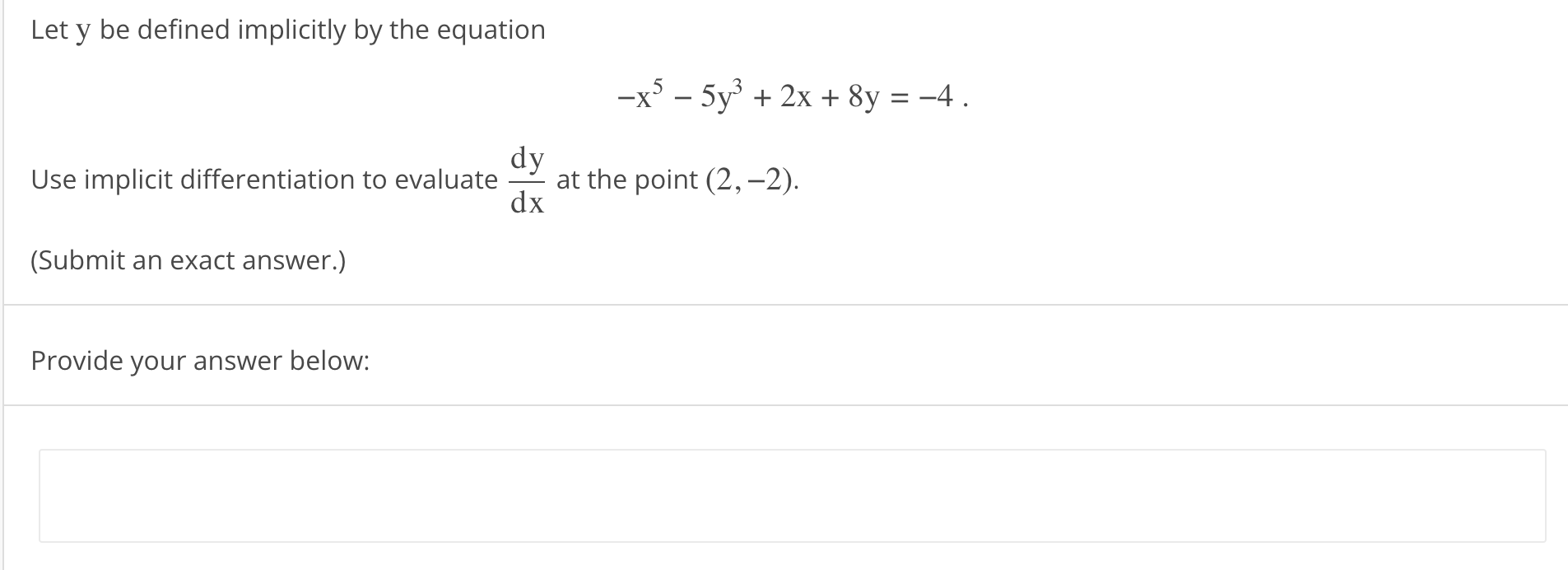 Solved Let y be defined implicitly by the equation | Chegg.com