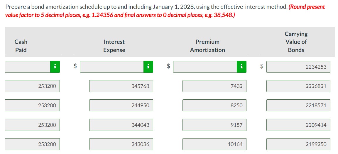 Solved Prepare a bond amortization schedule up to and | Chegg.com