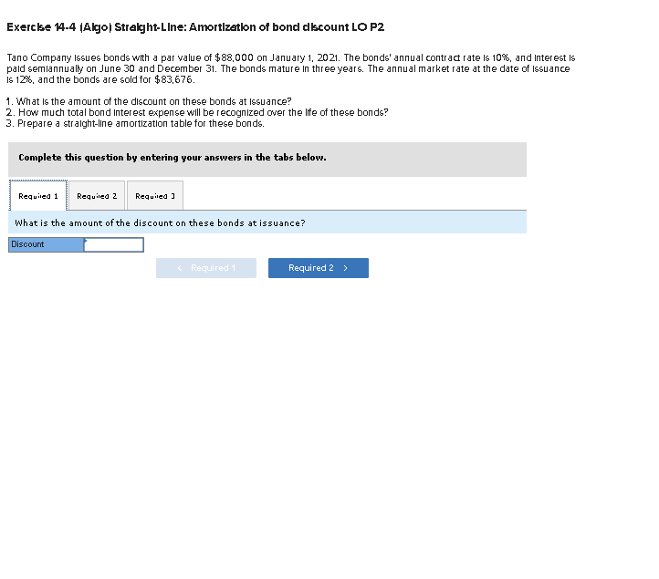 Solved Exercks 14-4 (Algol Stralght-Line: Amortization of | Chegg.com