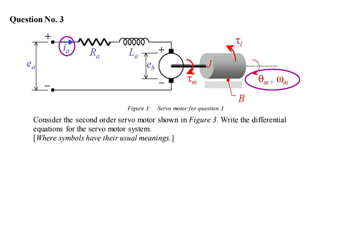 Solved Question No. 3 Figure 3: Servo motor for question 3 | Chegg.com Solved Question No. 3 Figure 3: Servo motor for question 3 | Chegg.com