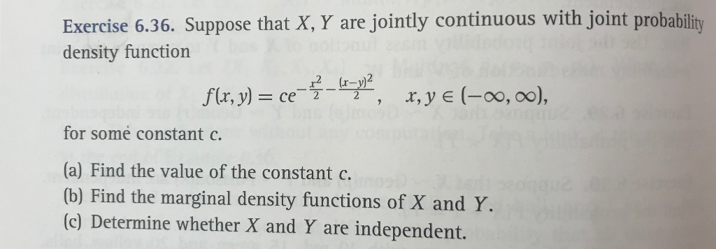 Solved Exercise 6.36. Suppose that X, Y are jointly | Chegg.com