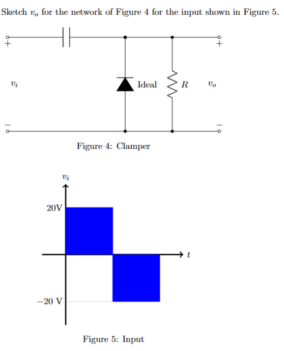 Solved Sketch vo for the network of Figure 4 for the input | Chegg.com