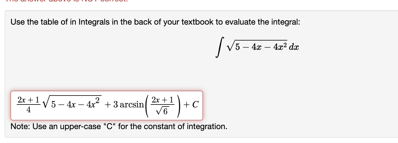 Solved Use the table of in Integrals in the back of your | Chegg.com