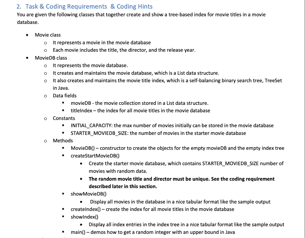 2. Task & Coding Requirements & Coding Hints You are | Chegg.com