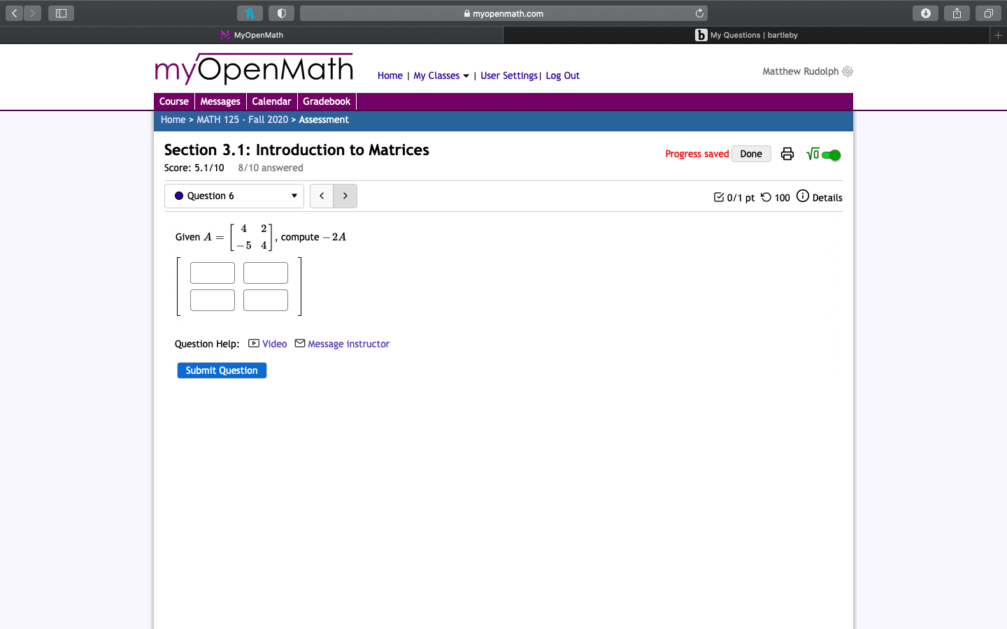 Solved 0 Amyopenmath.com + MyOpenMath b My Questions | | Chegg.com