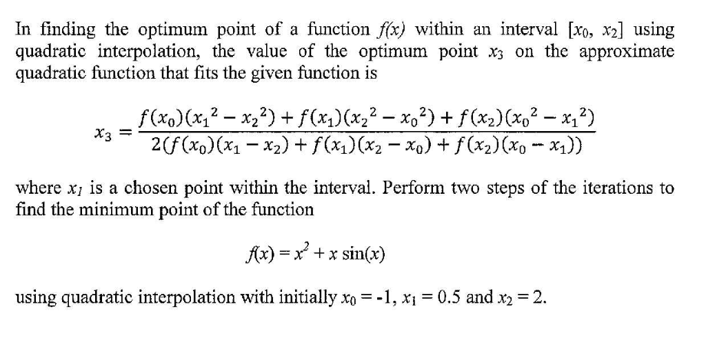 Solved In finding the optimum point of a function f(x) | Chegg.com
