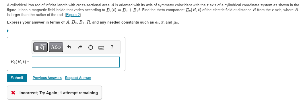 Solved A cylindrical iron rod of infinite length with | Chegg.com