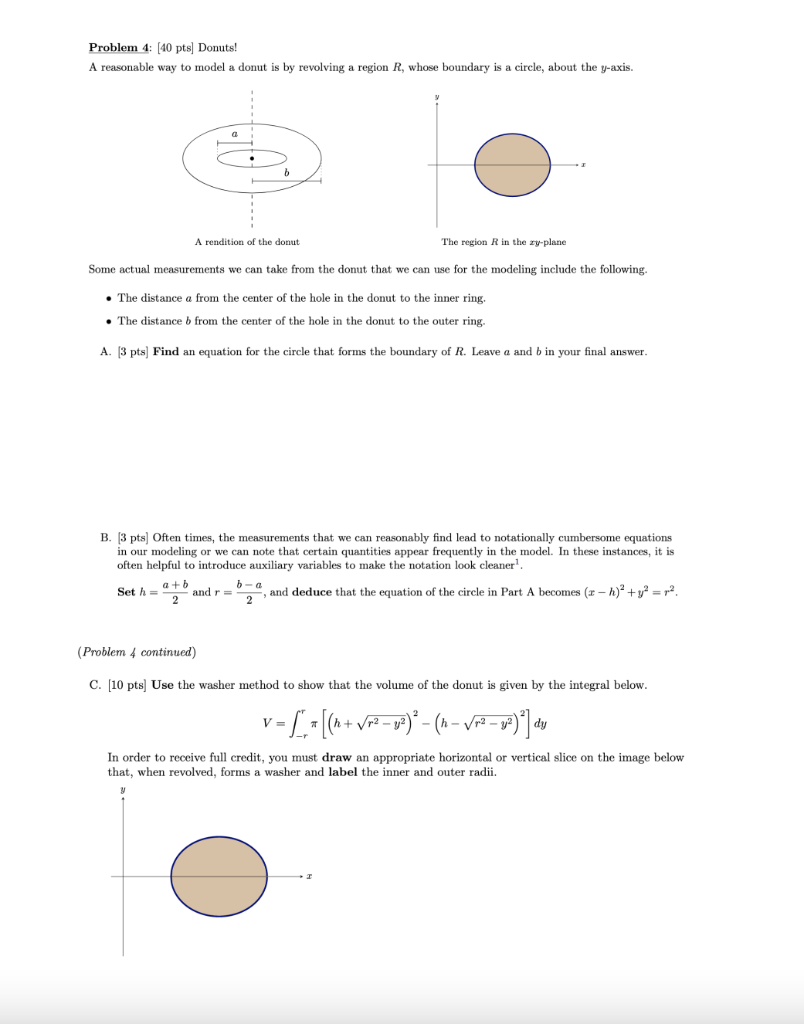 Solved Problem 4: [40 pts) Donuts! A reasonable way to model | Chegg.com