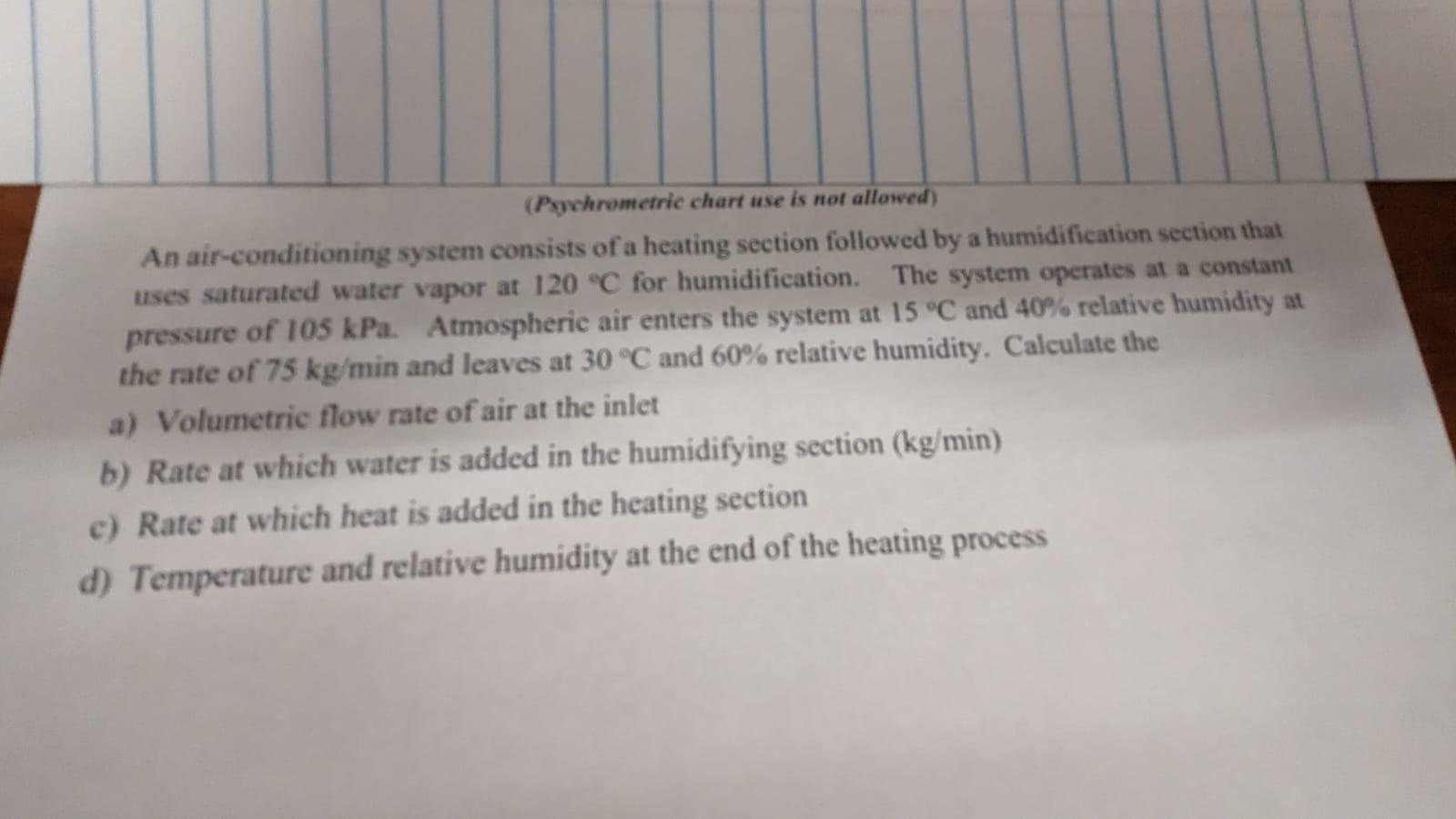 Solved An air-conditioning system consists of a heating | Chegg.com