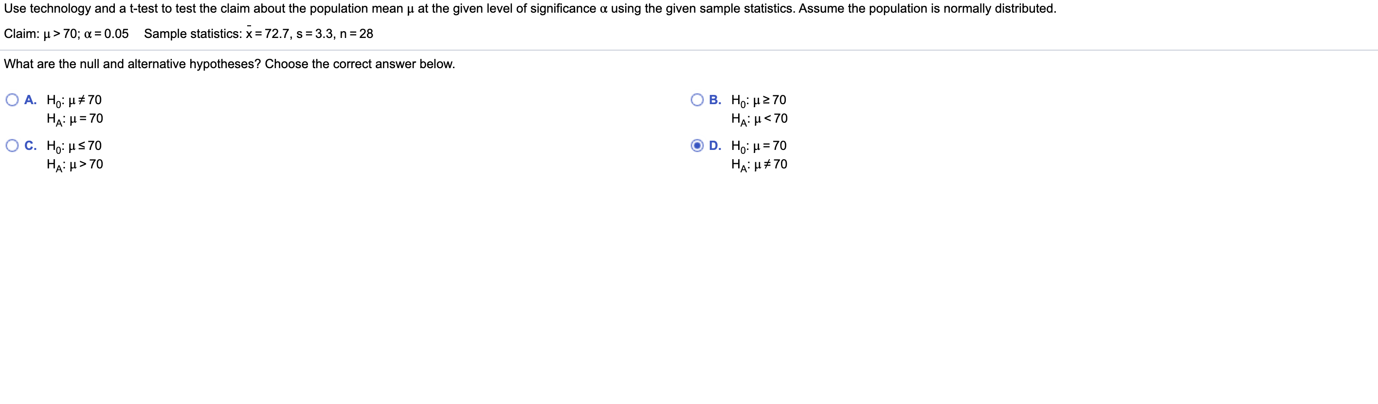 Solved Use Technology And A T Test To Test The Claim About 0467