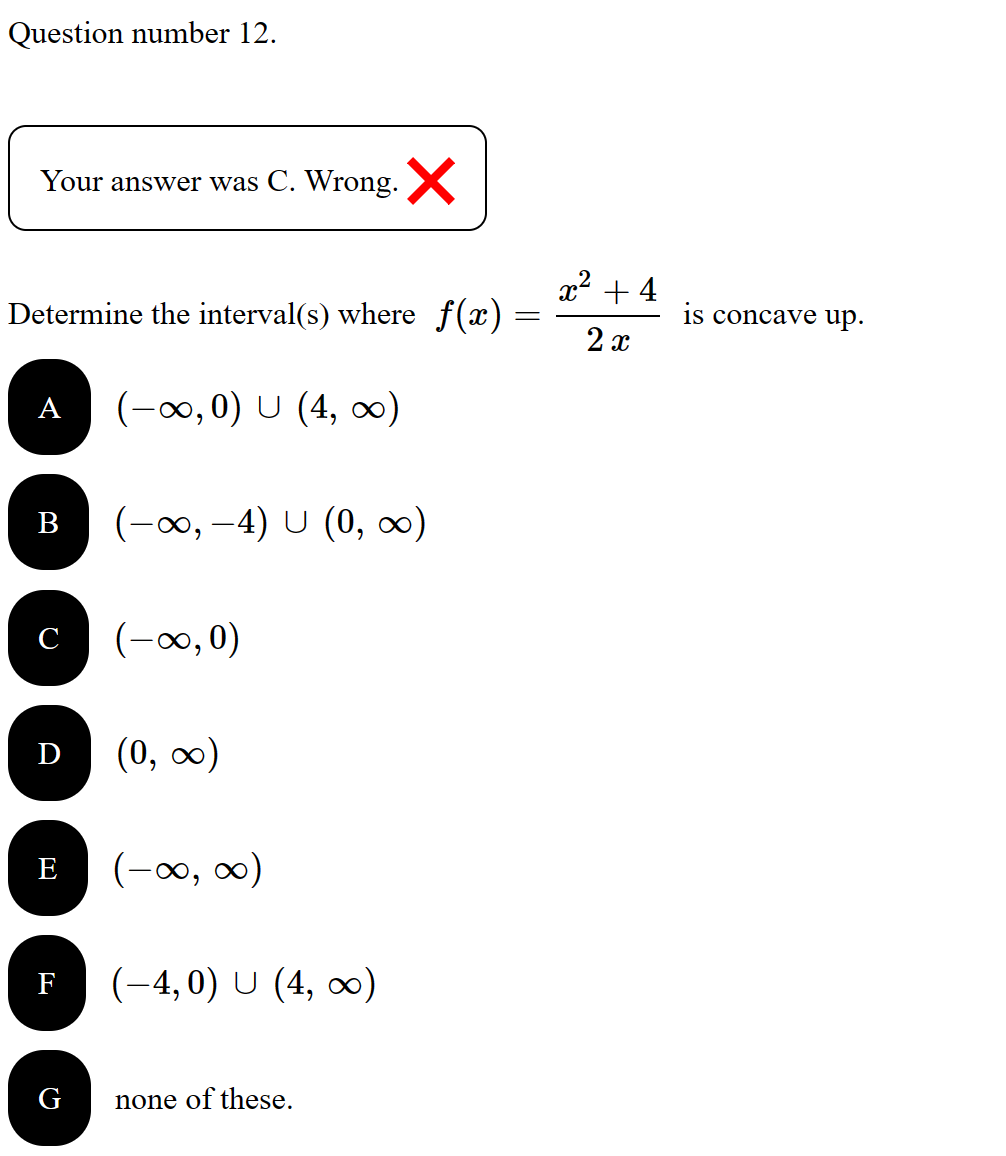 Solved Question number 12. Determine the interval(s) where | Chegg.com
