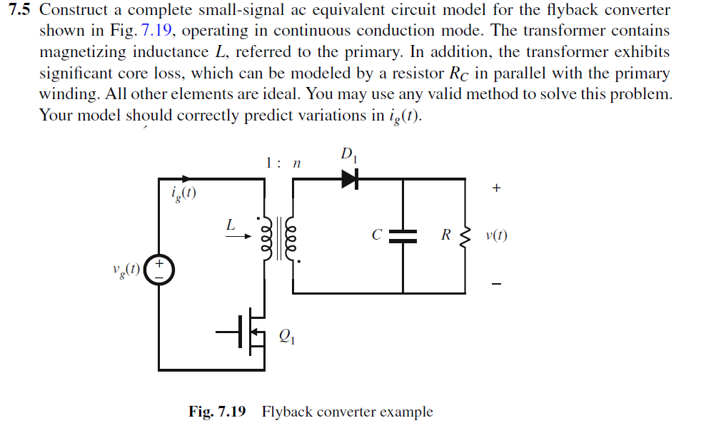 Solved 7.5 ﻿Construct a complete small-signal ac equivalent | Chegg.com