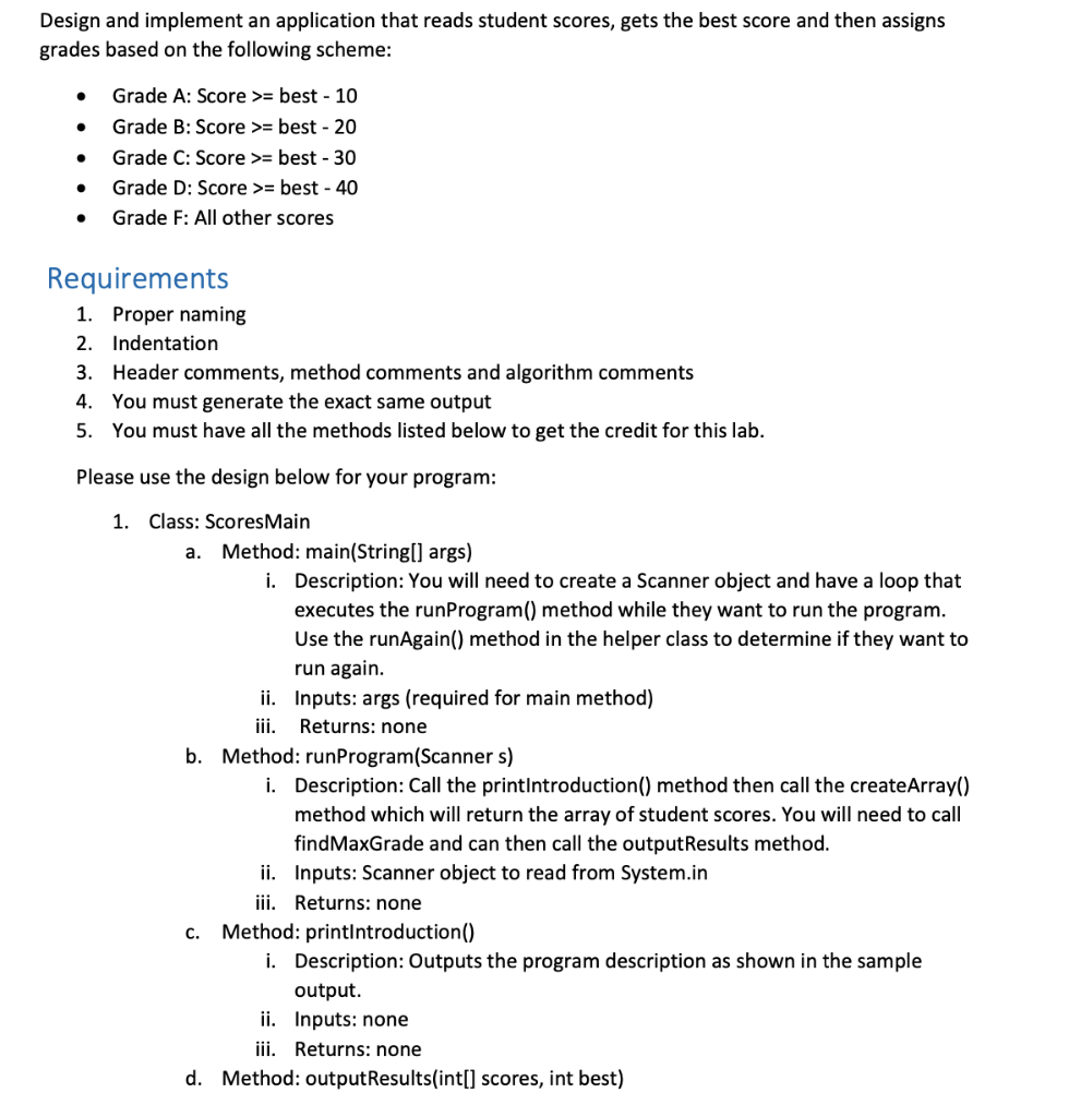 Solved Write this program In TWO JAVA classes!! Main Class | Chegg.com