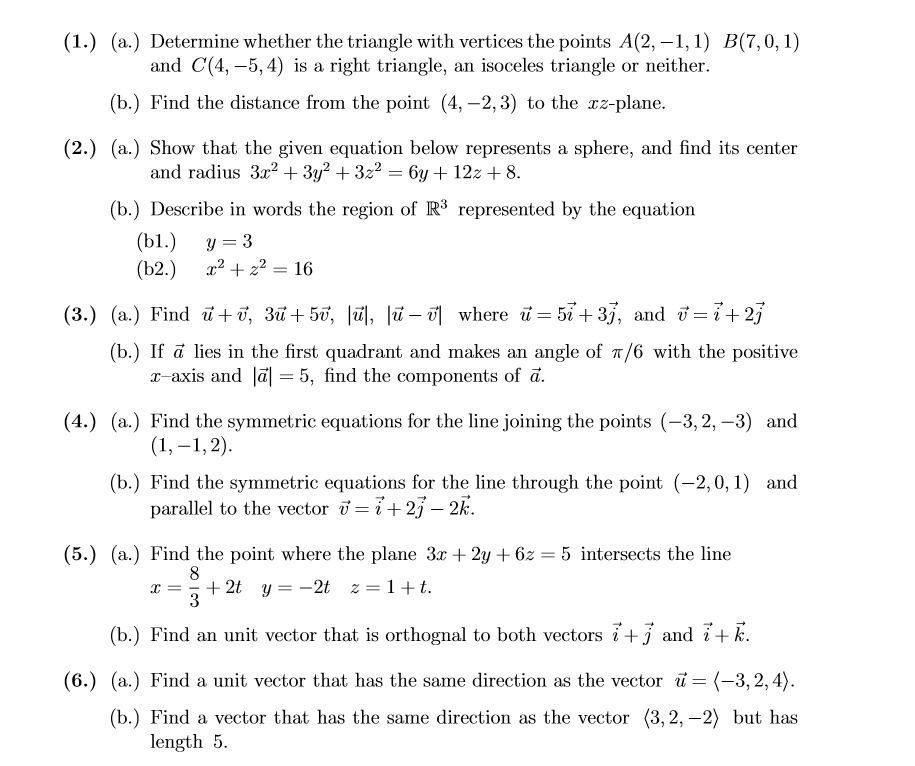 Solved (1.) (a.) Determine whether the triangle with | Chegg.com