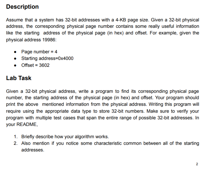 Description Assume that a system has 32-bit addresses | Chegg.com