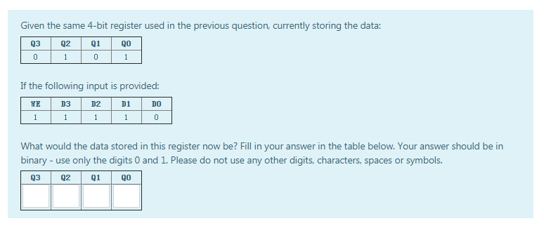 Solved Given the following 4-bit register consisting of 4 SR | Chegg.com