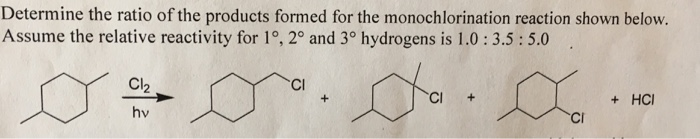 Solved Determine the ratio of the products formed for the | Chegg.com
