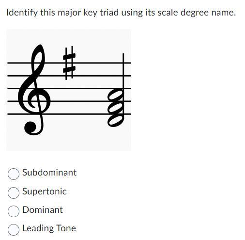 Solved Identify this major key triad using its scale degree | Chegg.com